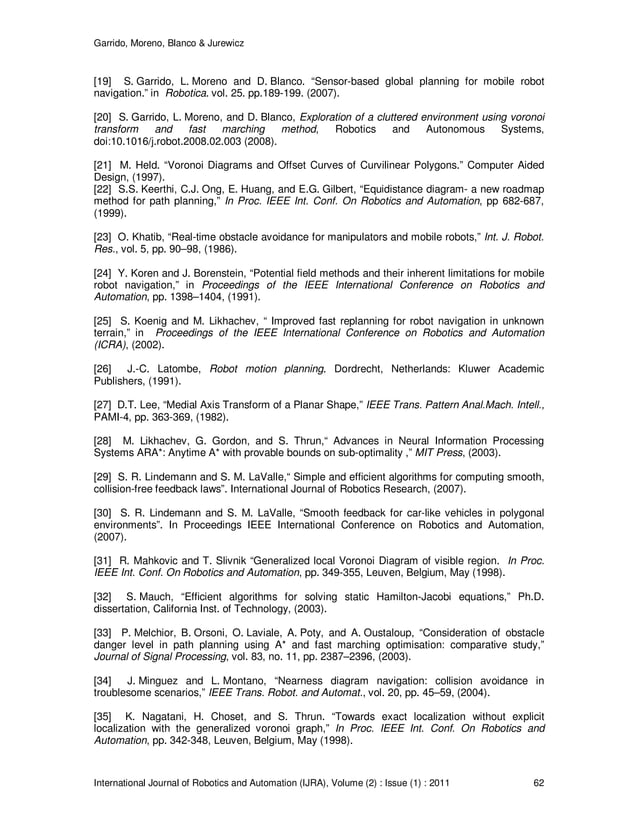 Path Planning for Mobile Robot Navigation Using Voronoi Diagram and Fast Marching | PDF