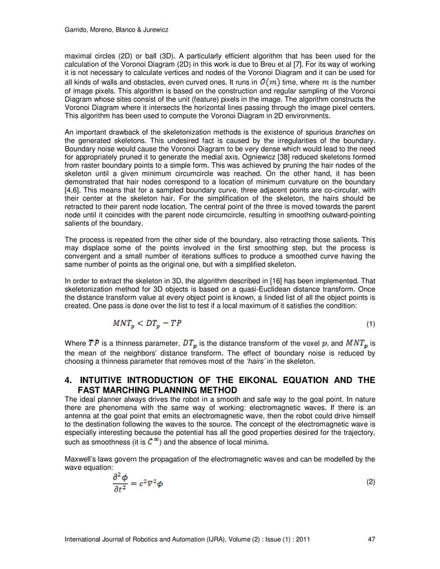 Path Planning for Mobile Robot Navigation Using Voronoi Diagram and Fast Marching | PDF