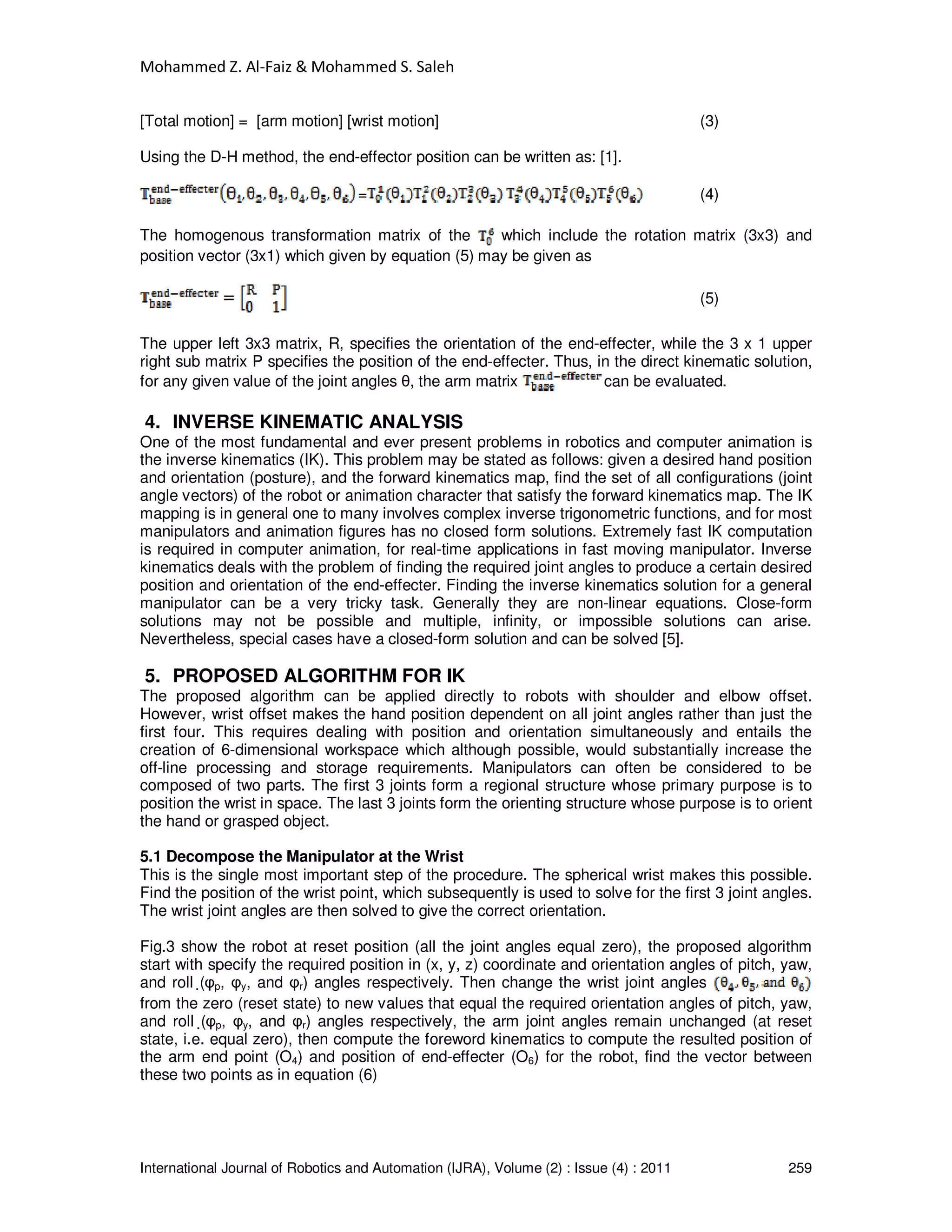 Inverse Kinematics Analysis for Manipulator Robot with Wrist Offset Based On the Closed-Form ...