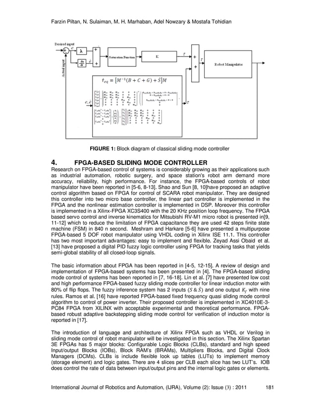 Design of FPGA-based Sliding Mode Controller for Robot Manipulator | PDF | Robotics | Technology ...
