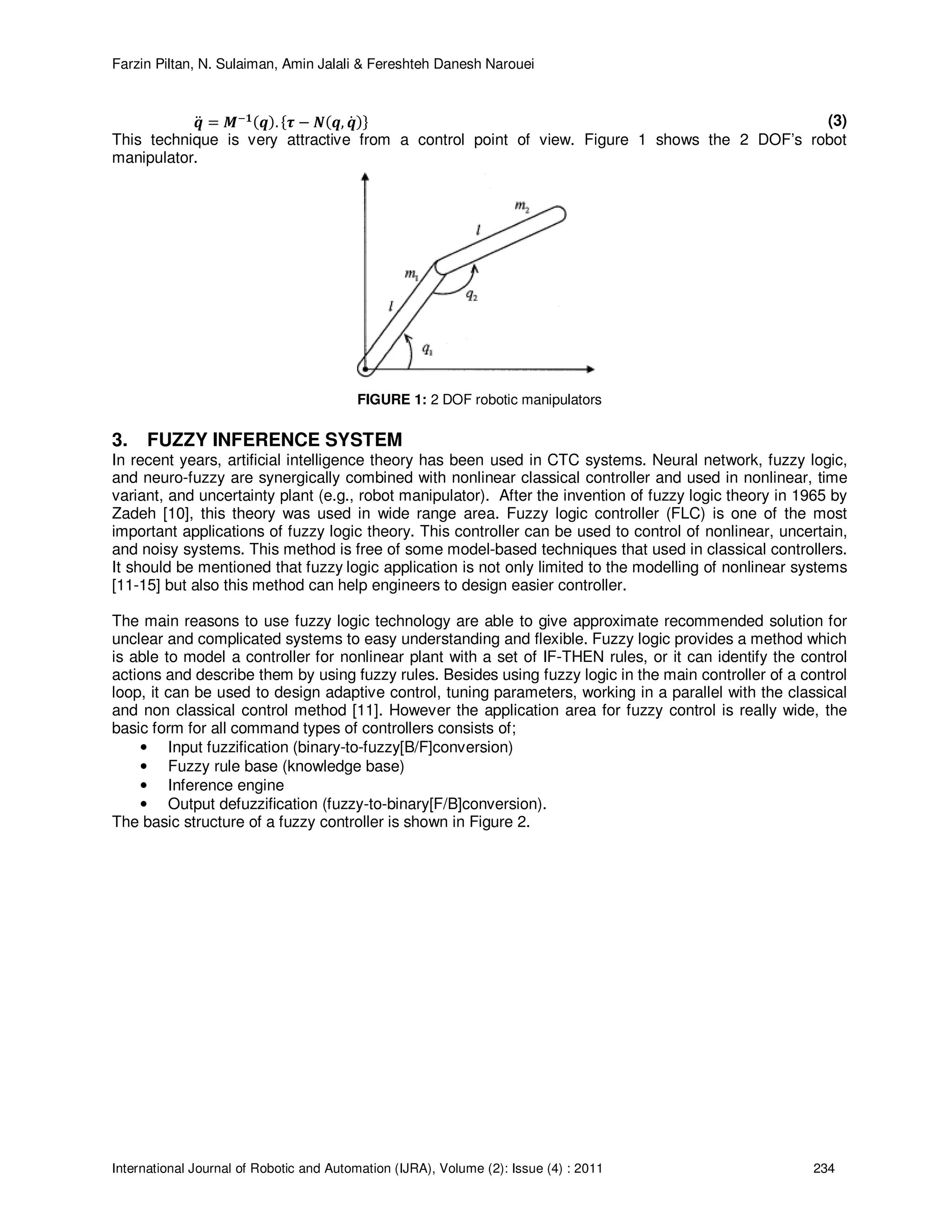 Design of Model Free Adaptive Fuzzy Computed Torque Controller for a ...