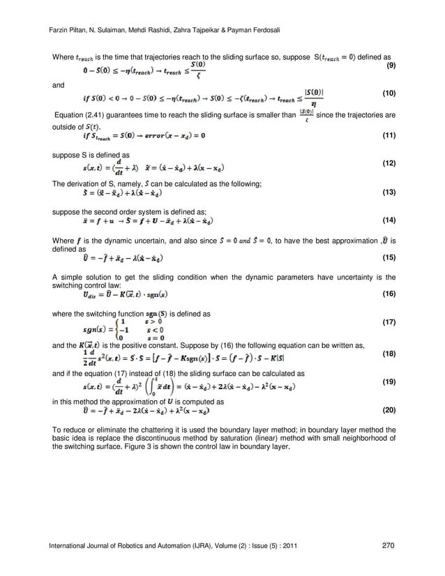 Design and Implementation of Sliding Mode Algorithm: Applied to Robot Manipulator-A Review | PDF
