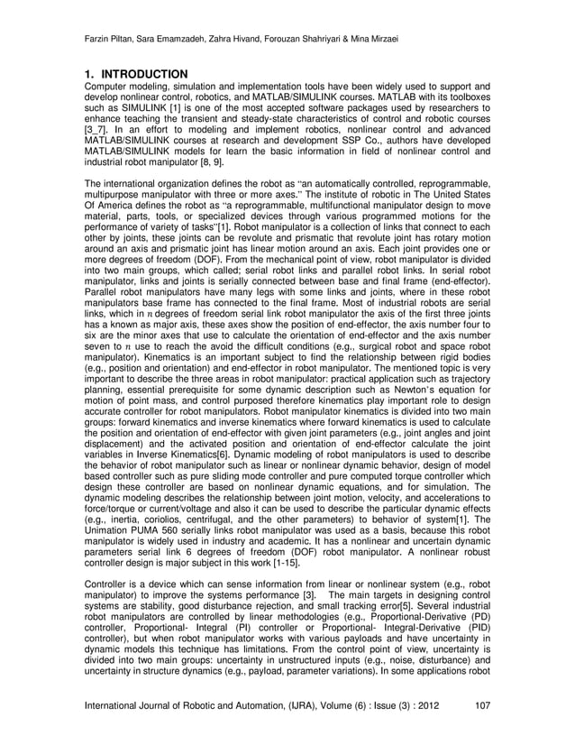 PUMA-560 Robot Manipulator Position Sliding Mode Control Methods Using ...