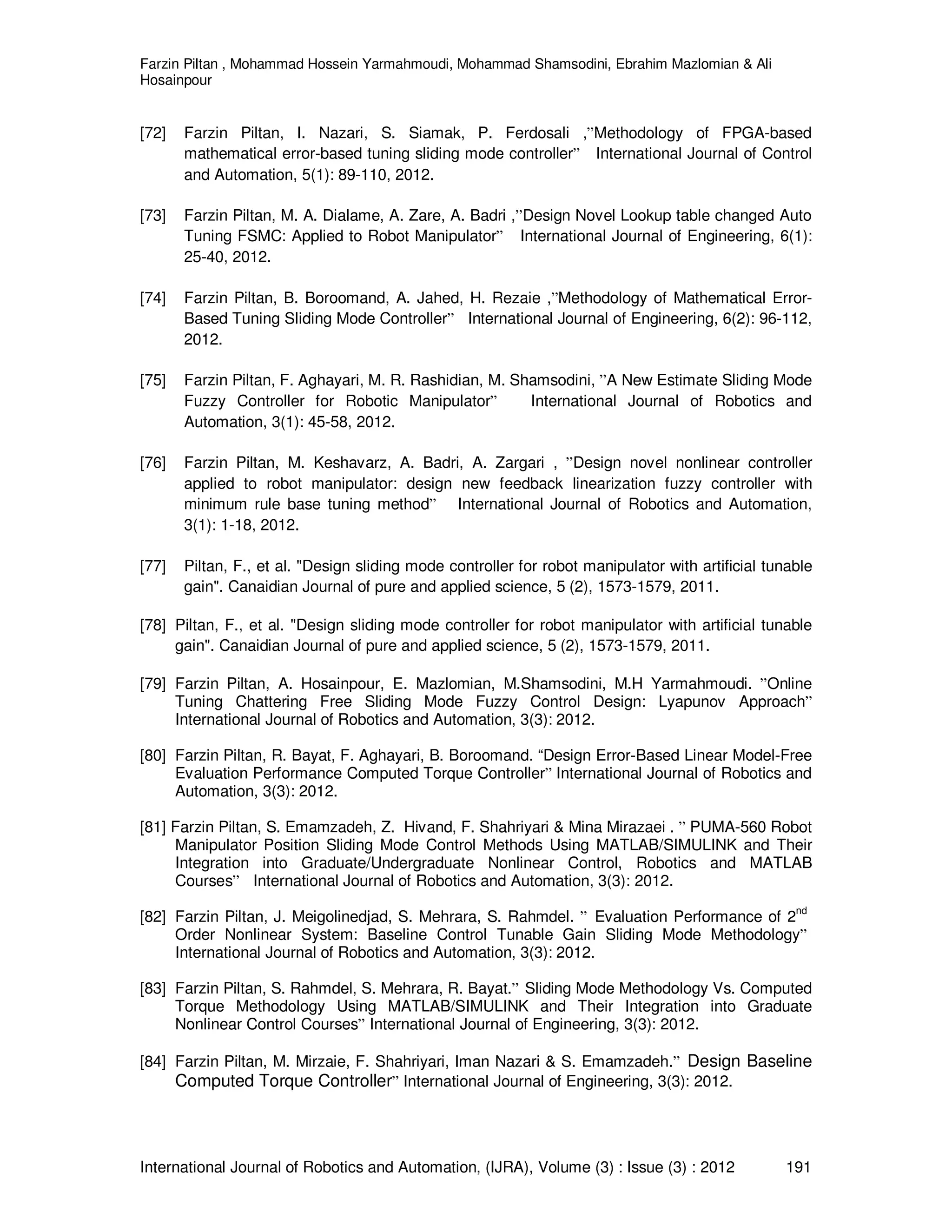 PUMA-560 Robot Manipulator Position Computed Torque Control Methods Using MATLAB/SIMULINK and ...