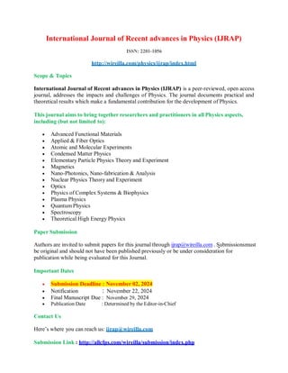 International Journal of Recent advances in Physics (IJRAP) | PDF