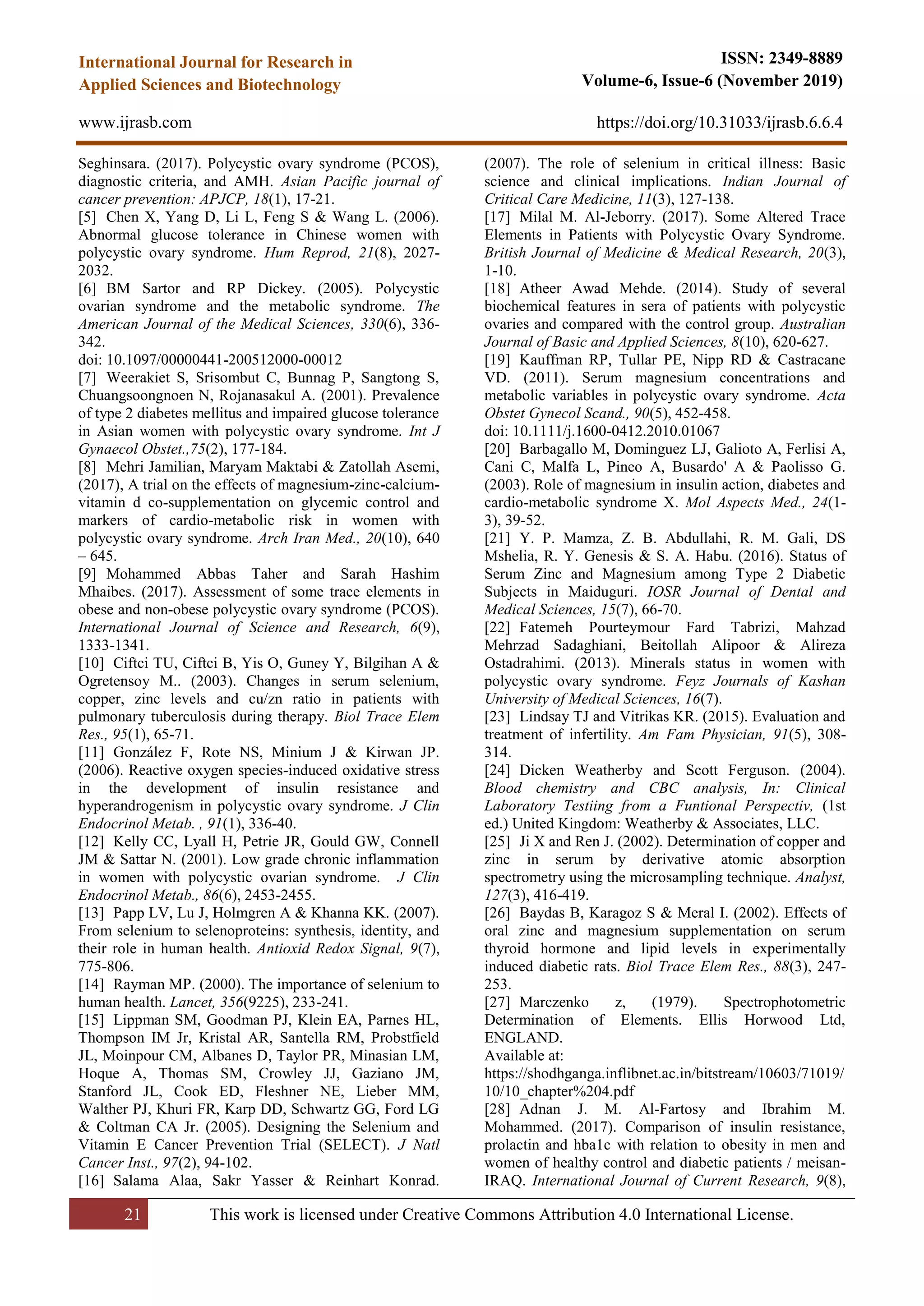 Study of Trace Elements Selenium, Copper, Zinc and Manganese Level in ...