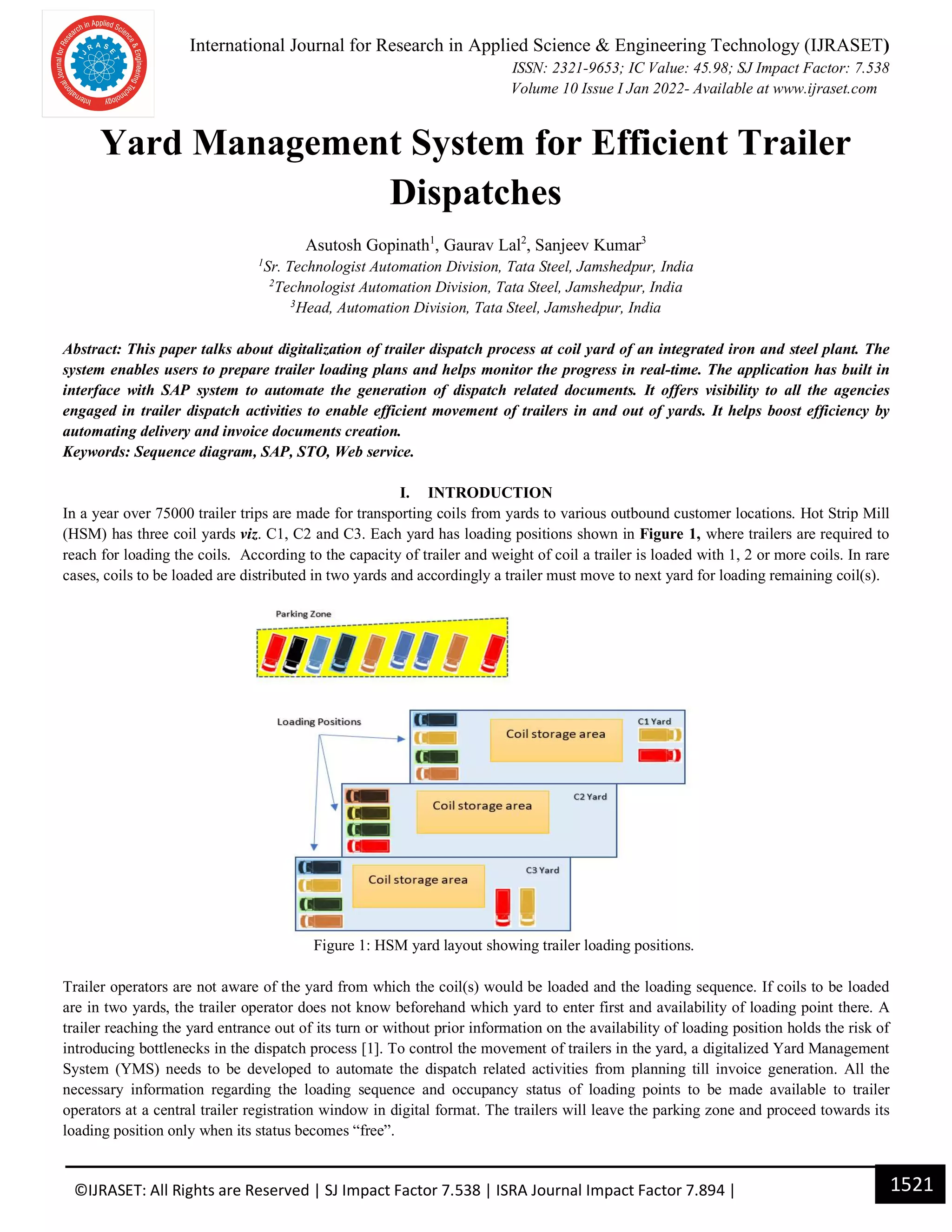 Yard Management System for Efficient Trailer Dispatches | PDF