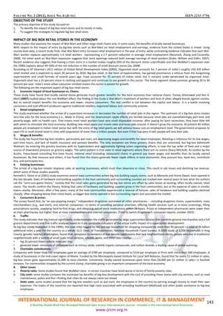 BIG-BOX RETAIL STORE IN INDIA – A CASE STUDY APPROACH WITH WALMART | PDF