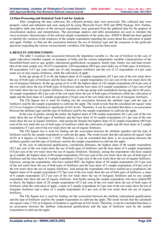 Impact of the Socio-Economic Variables on the Use of Fertilizer Type in the Case of Apple ...