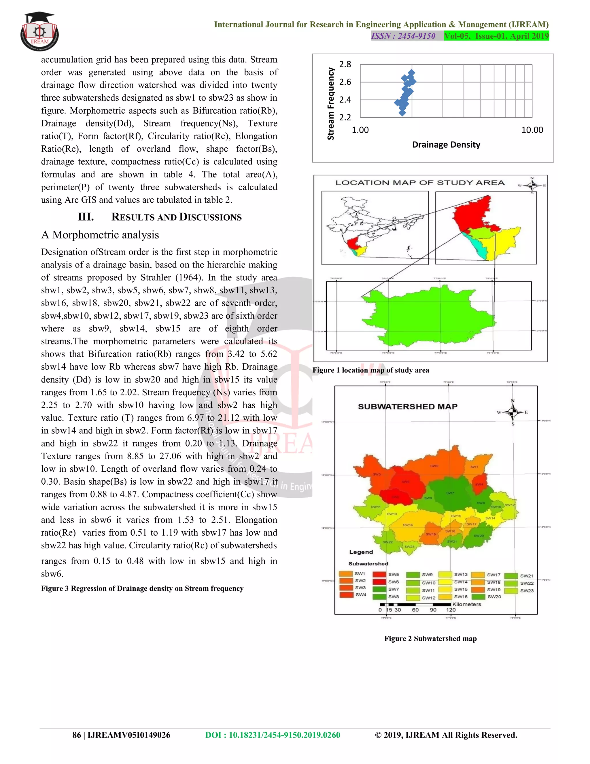Prioritization Of Subwatersheds of Cauvery Region Based on Morphometric ...