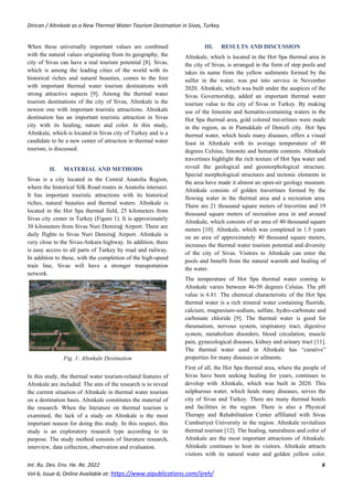 Altınkale as a New Thermal Water Tourism Destination in Sivas, Turkey | PDF