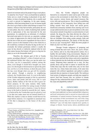 Yoruba Indigenous Religion and Conservation of Natural Resources for ...