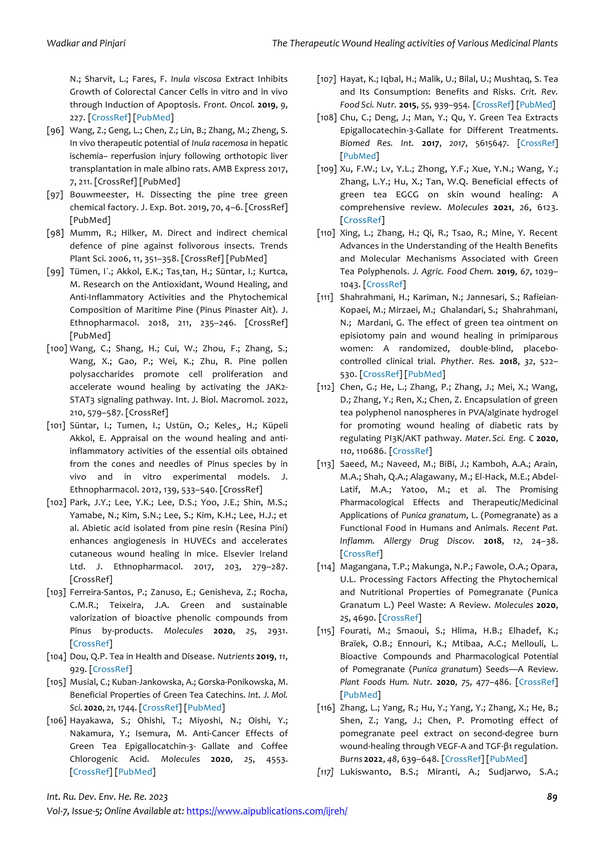 The Therapeutic Wound Healing activities of Various Medicinal Plants | PDF