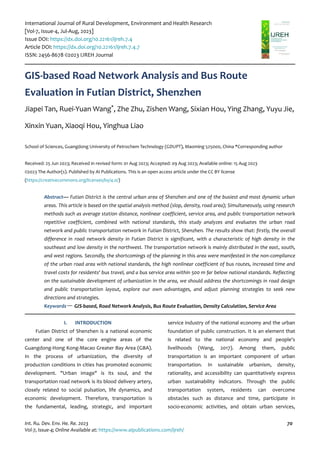 GIS-based Road Network Analysis and Bus Route Evaluation in Futian ...