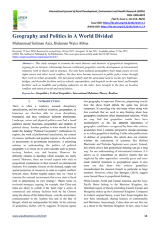 Geography and Politics in A World Divided | PDF
