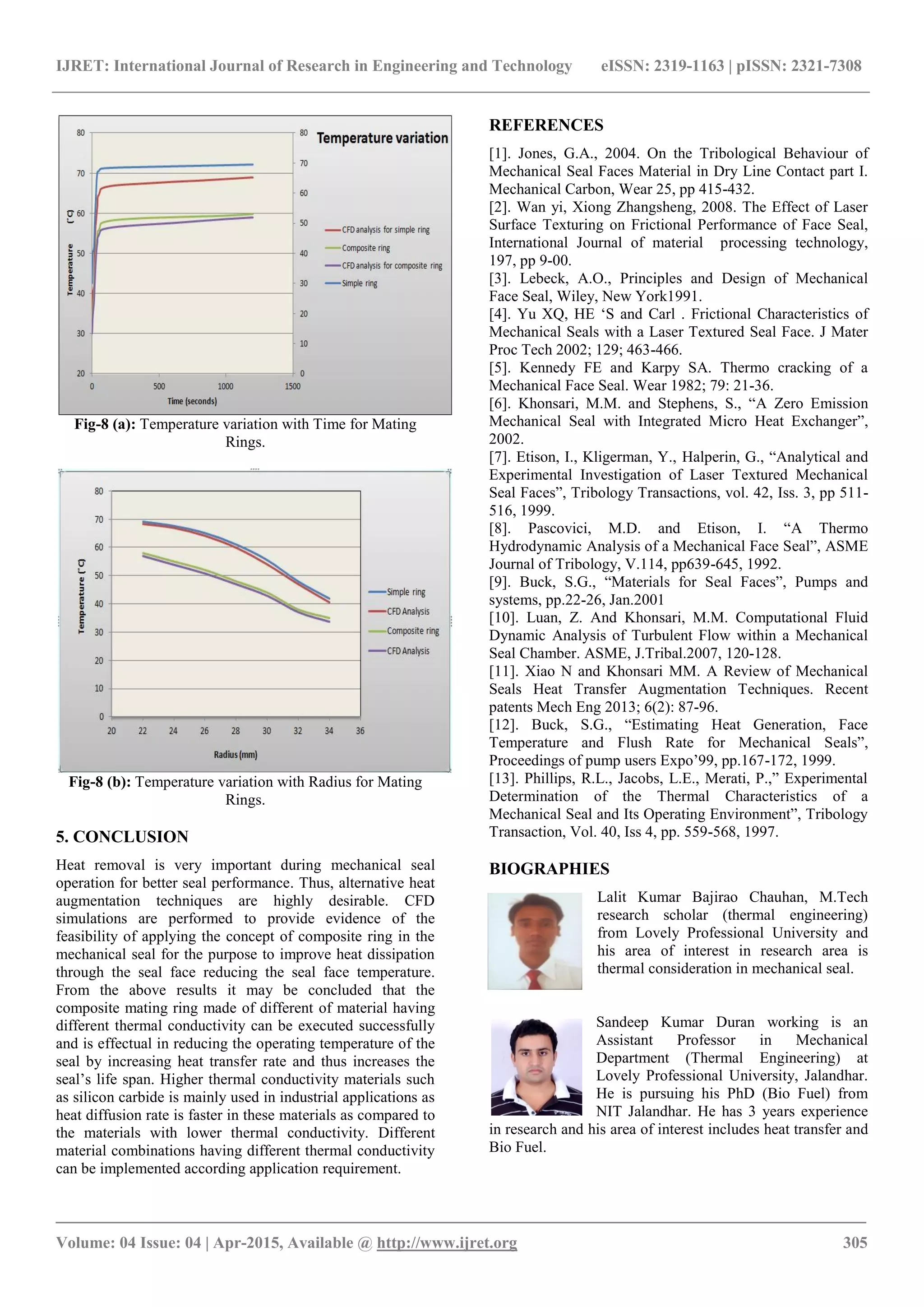 CFD INVESTIGATION OF MECHANICAL SEAL FOR IMPROVE THERMAL PROPERTY BY ...
