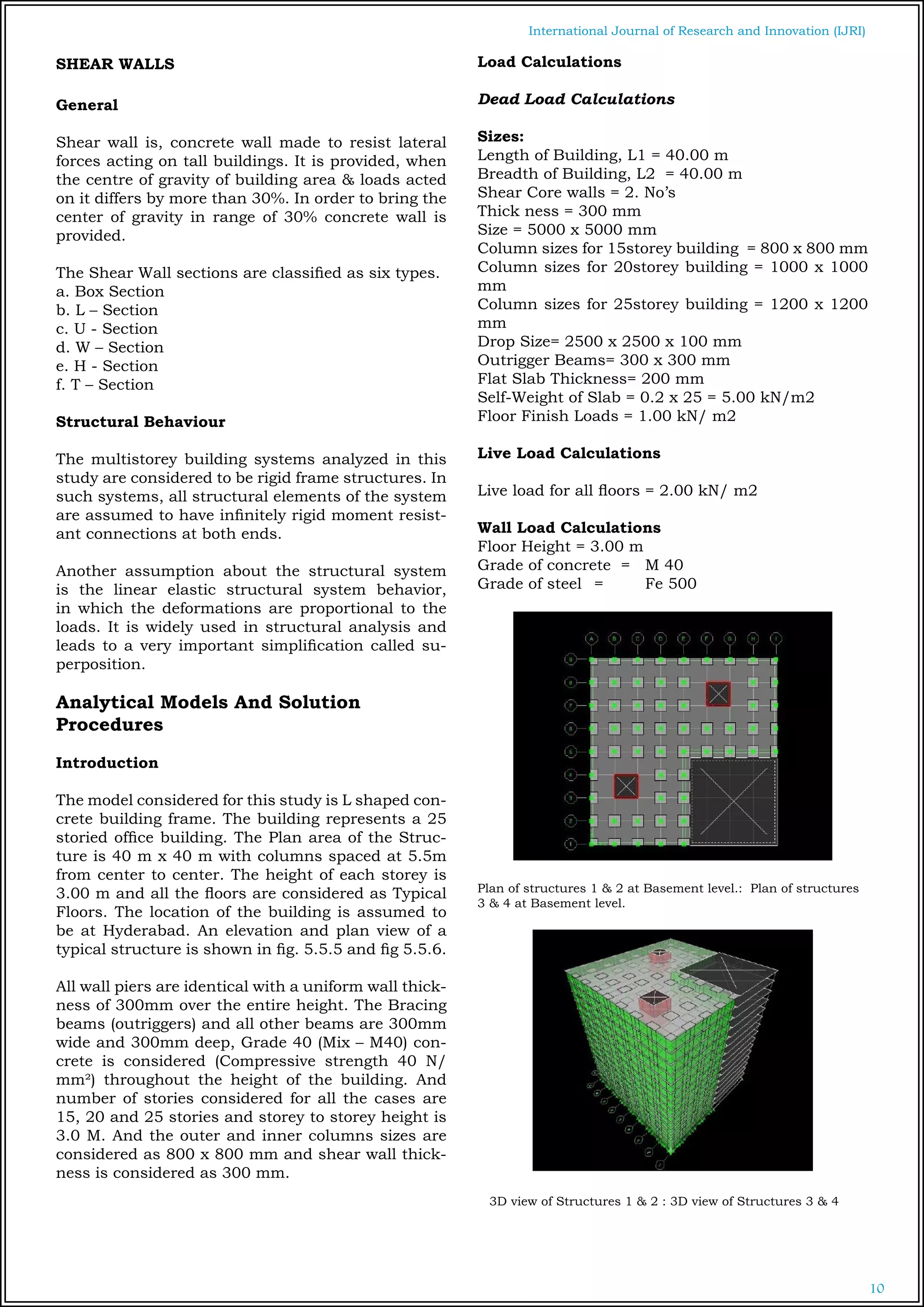 RESPONSE OF LATERAL SYSTEM IN HIGH RISE BUILDING UNDER SEISMIC LOADS | PDF