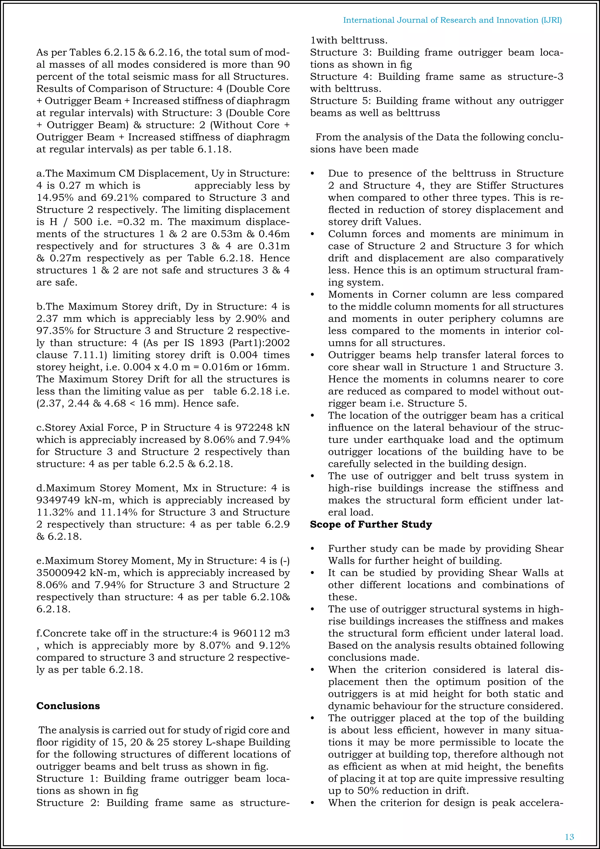 RESPONSE OF LATERAL SYSTEM IN HIGH RISE BUILDING UNDER SEISMIC LOADS | PDF