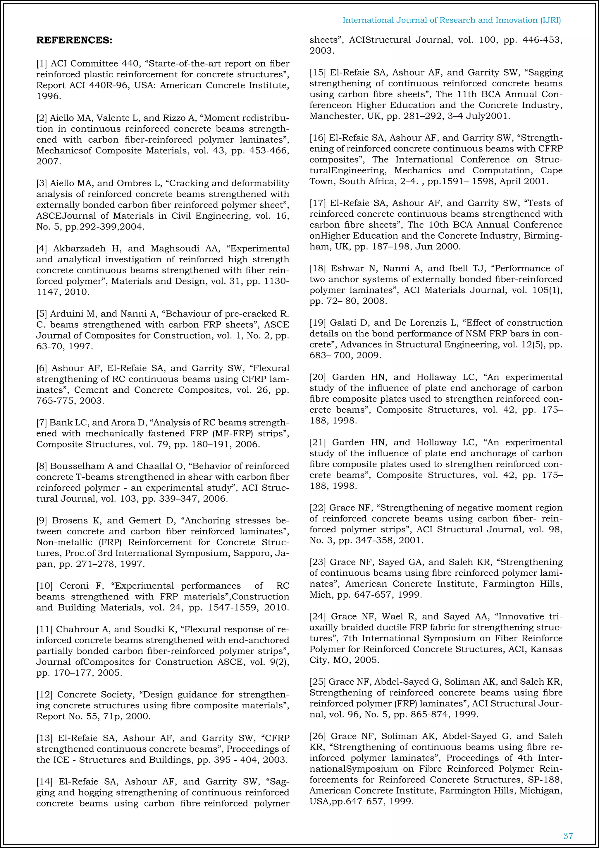 STRENGTHENING OF RC BEAMS USING FRP SHEET | PDF