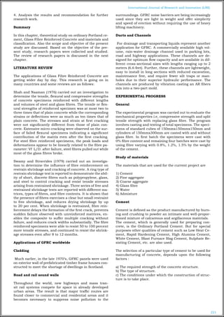 EXPERIMENTAL STUDY ON THE COMPRESSIVE STRENGTH OF GLASS FIBRE CONCRETE ...