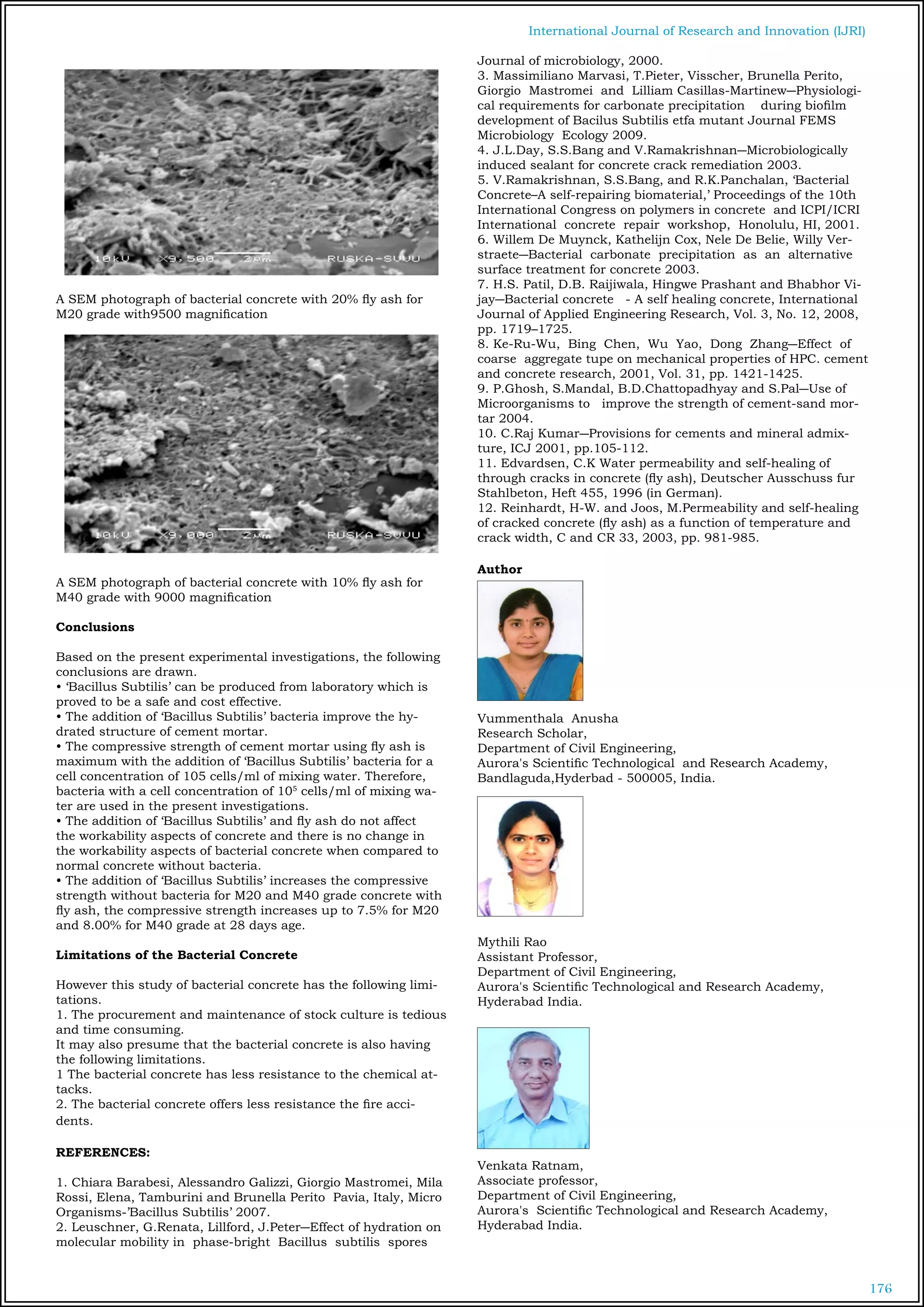 INVESTIGATION ON MECHANICAL PROPERTIES OF BACTERIAL CONCRETE WITH ...