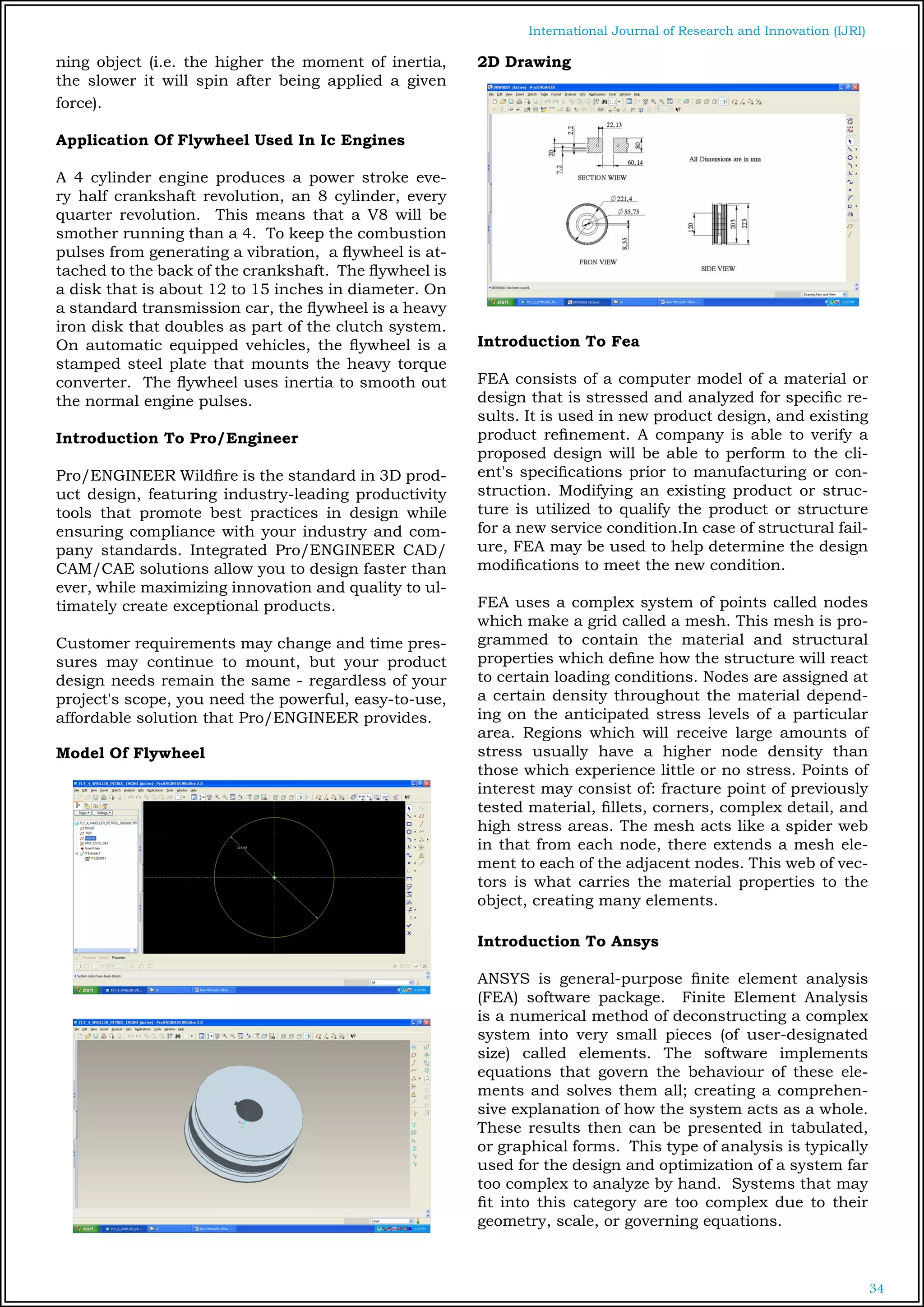 DESIGN EVALUATION OF FLYWHEEL USED IN PETROL ENGINE | PDF