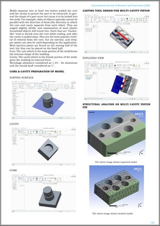 MULTI CAVITY DIE PREPARATION, ANALYSIS AND MANUFACTURING PROCESS OF ...