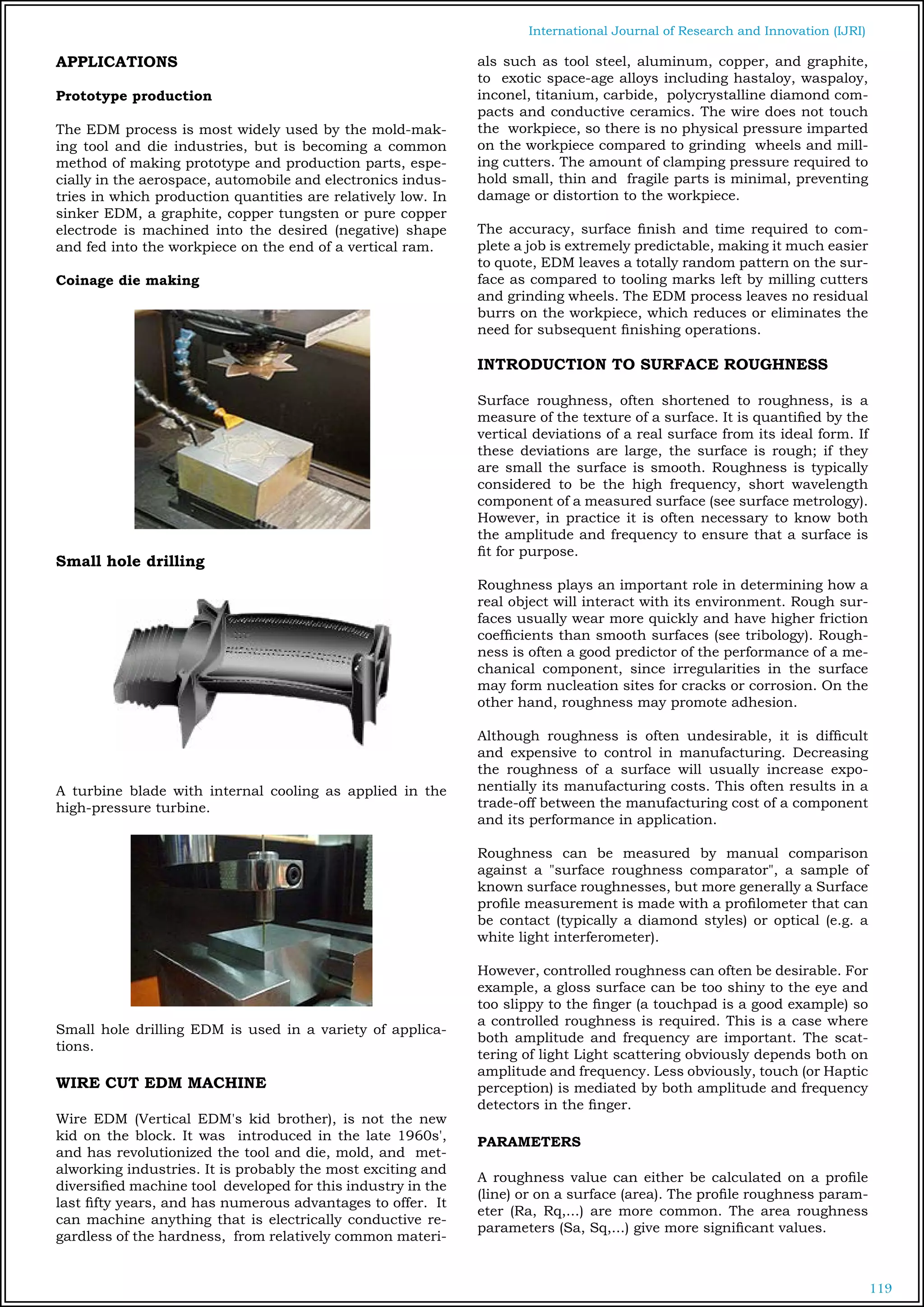 OPTIMIZATION OF WIRE EDM PARAMETERS TO ACHIEVE A FINE SURFACE FINISH | PDF