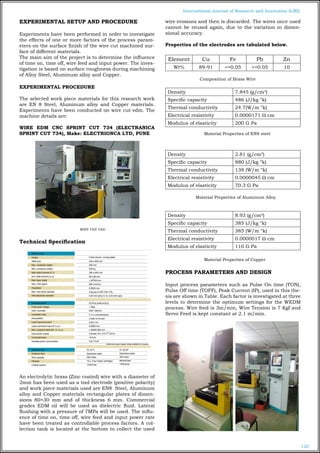 OPTIMIZATION OF WIRE EDM PARAMETERS TO ACHIEVE A FINE SURFACE FINISH | PDF