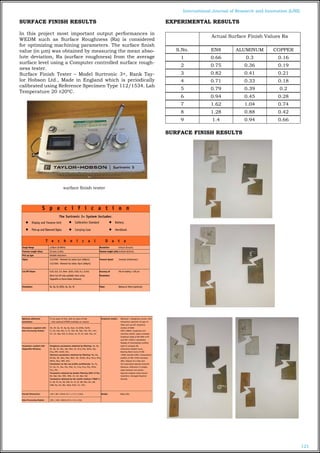 OPTIMIZATION OF WIRE EDM PARAMETERS TO ACHIEVE A FINE SURFACE FINISH | PDF