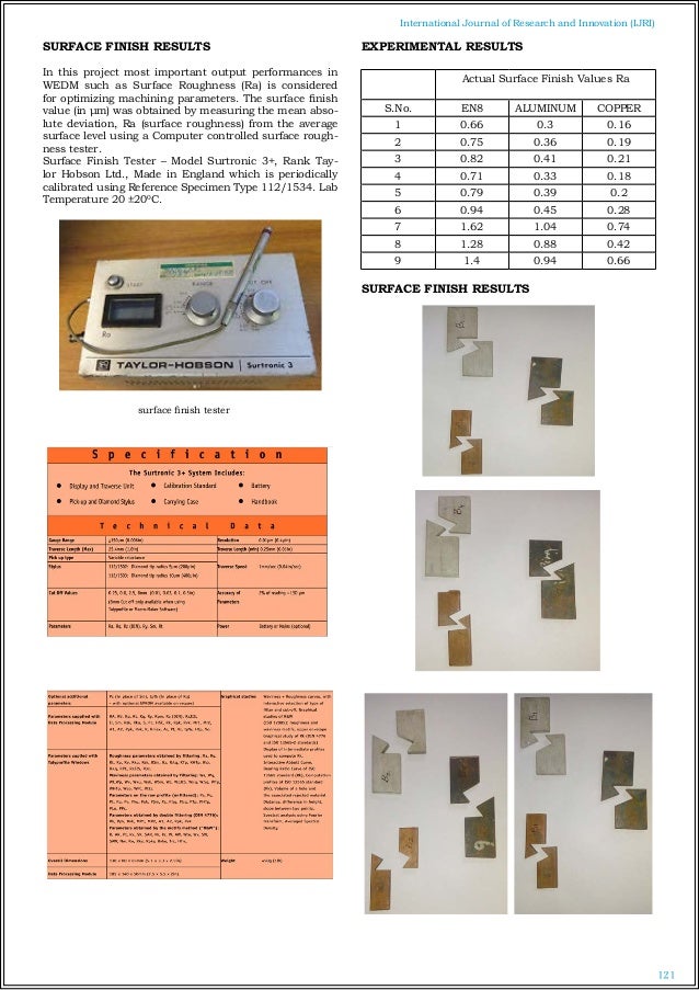 Optimization Of Wire Edm Parameters To Achieve A Fine Surface Finish