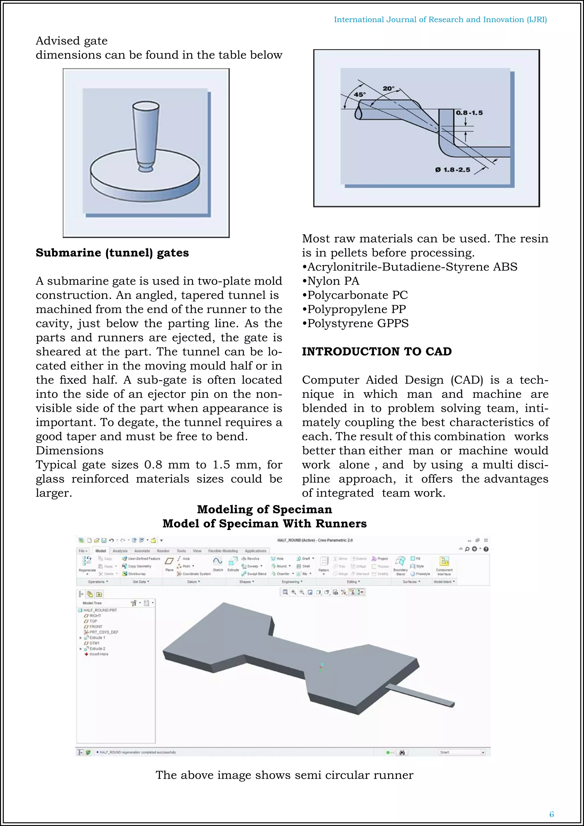 PREDICTIVE ANSLYSIS OF GATE AND RUNNER SYSTEM FOR PLASTIC INJUCTION ...