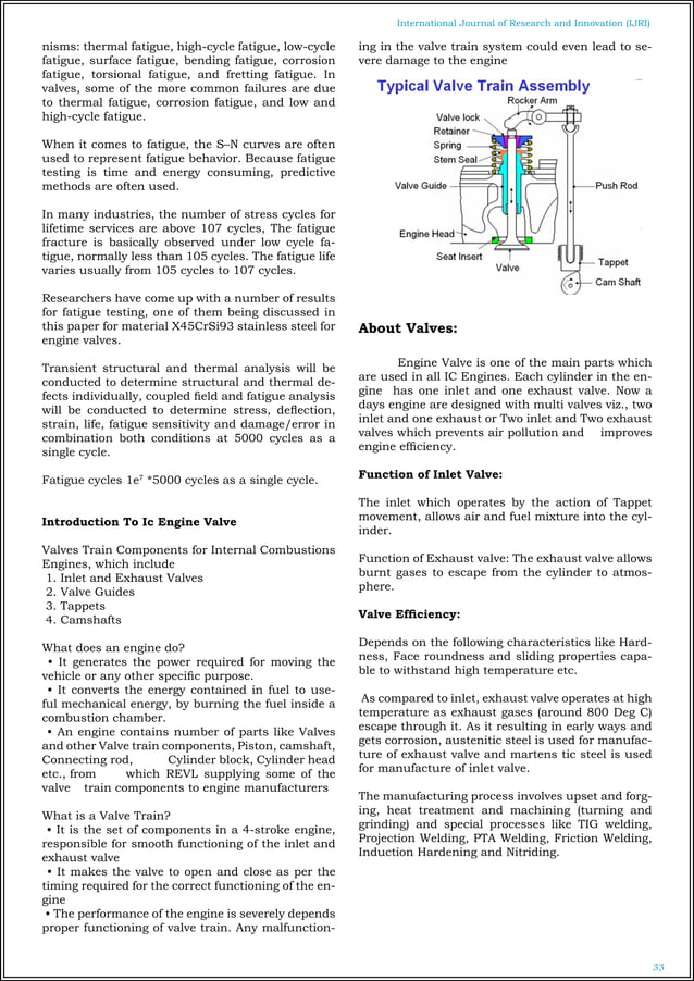 FAILURE ANALYSIS OF IC ENGINE VALVES BY USING FEA | PDF