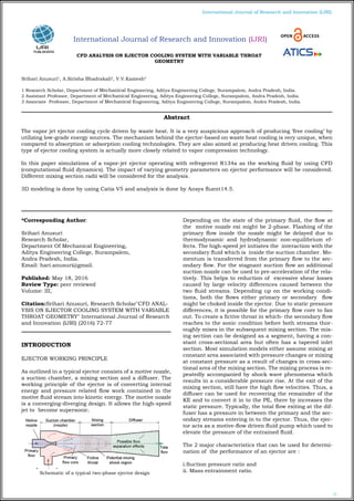 Ijri te-03-010 cfd analysis on ejector cooling system with variable throat geometry | PDF ...