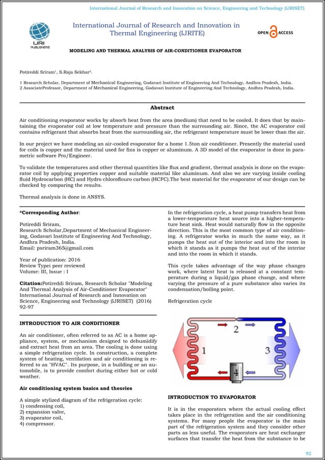Ijri te-03-013 modeling and thermal analysis of air-conditioner ...