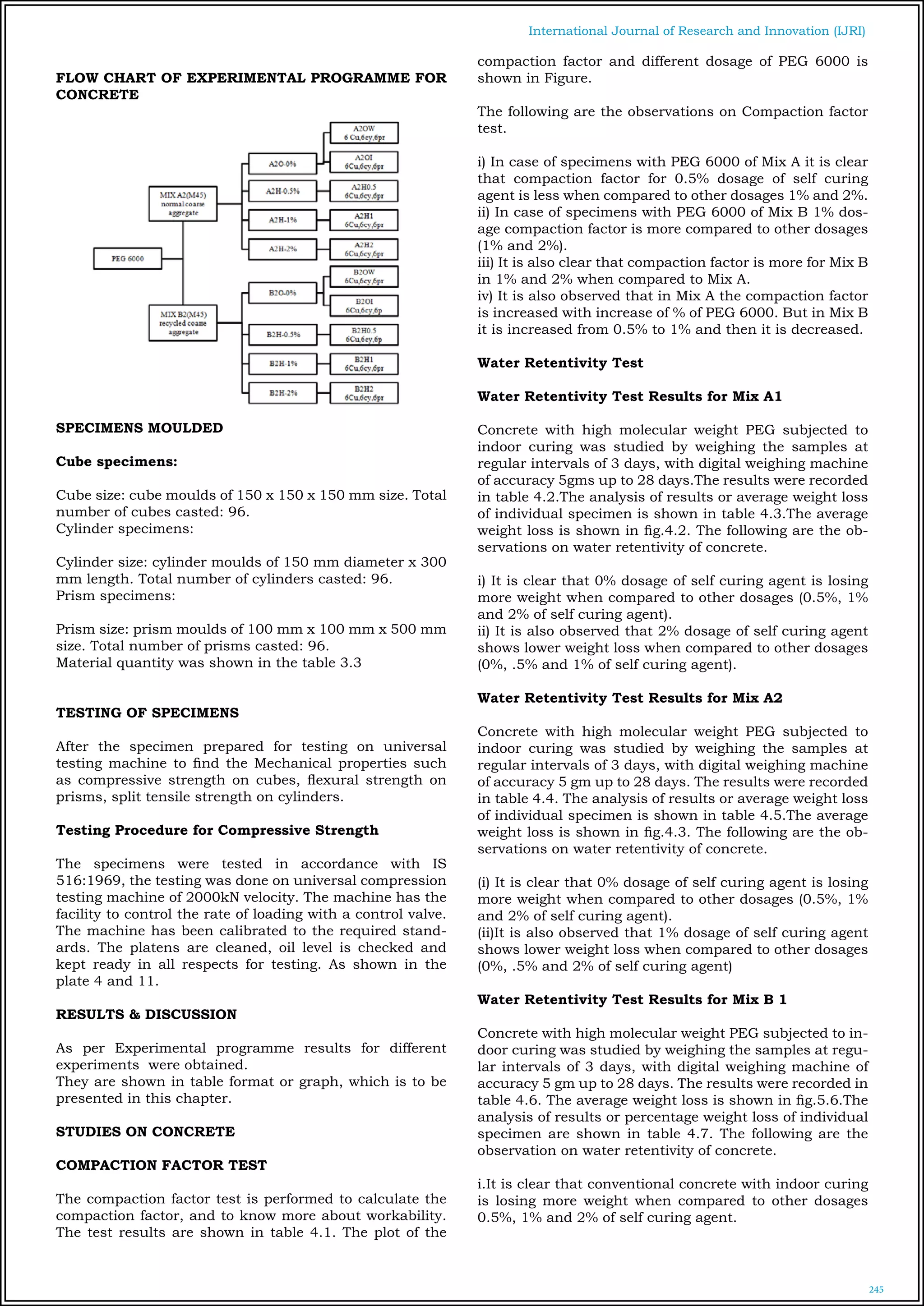 study on comparison of self curing of concrete by using normal coarse ...