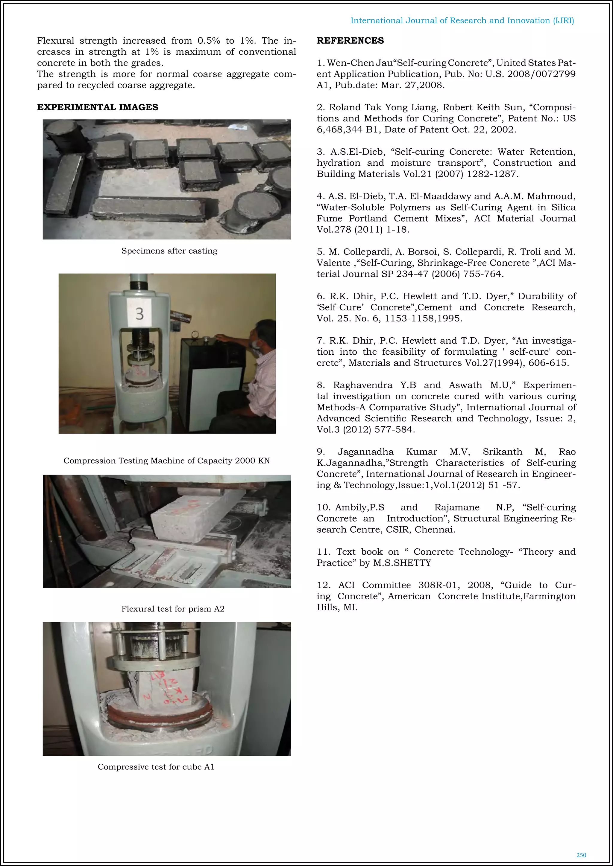 study on comparison of self curing of concrete by using normal coarse ...