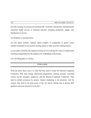 Classical Legal Cases on Posh Act | PDF | Crime & Harmful Acts to ...