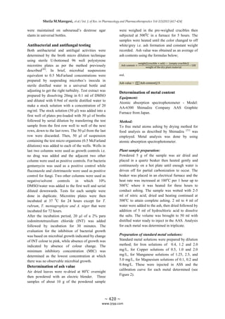 In vitro antimicrobial activity and determination of essential metal ...