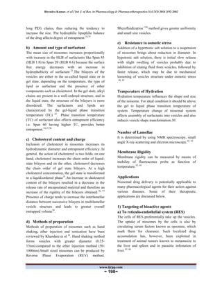 Niosomes: An excellent tool for drug delivery | PDF