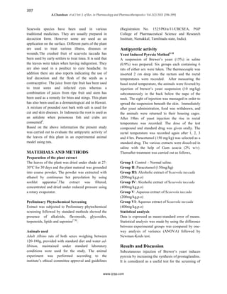 Analgesic and antipyretic activity of methanolic extract of Acacia leucophloea bark | PDF