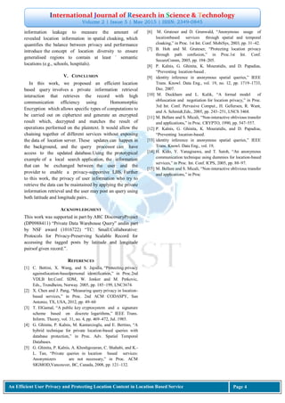 An Efficient User Privacy and Protecting Location Content in Location Based Service | PDF