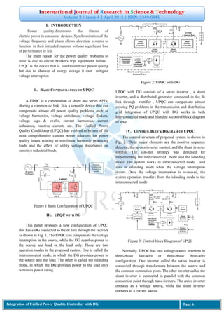 Integration of Unified Power Quality Controller with DG | PDF