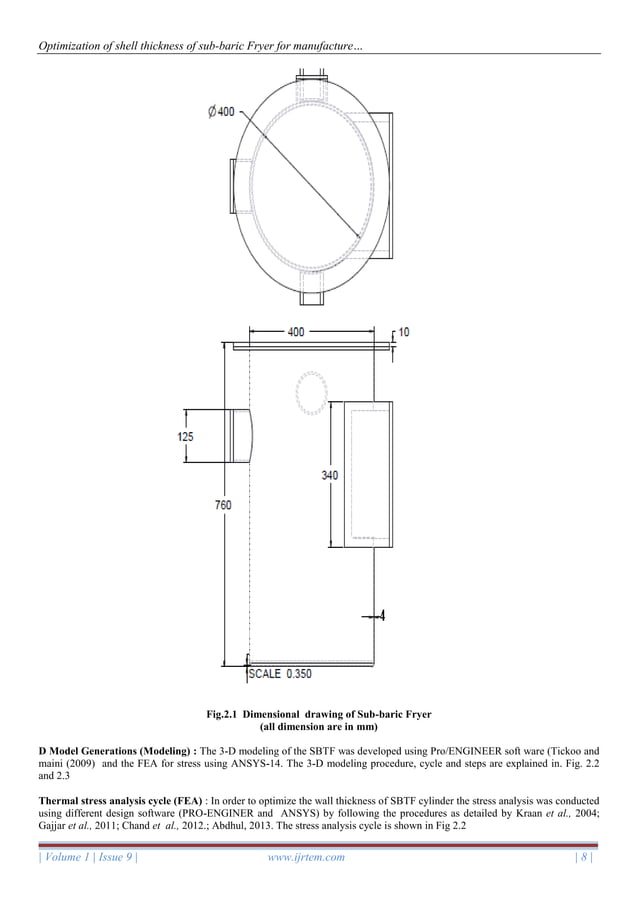 Optimization of shell thickness of sub-baric Fryer for manufacture of fried food products using ...