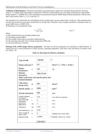 Optimization of shell thickness of sub-baric Fryer for manufacture of ...