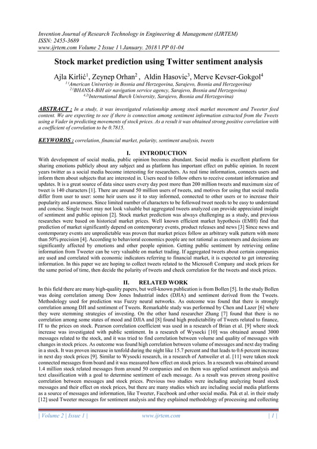 Stock Market Prediction Using Twitter Sentiment Analysis PDF Stock Market Prediction Using Twitter Sentiment Analysis PDF