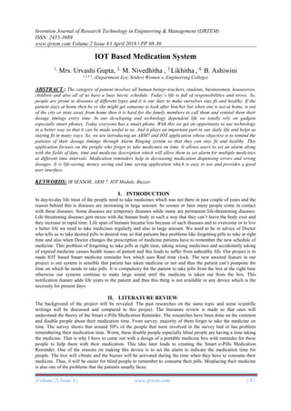 IOT Based Medication System | PDF