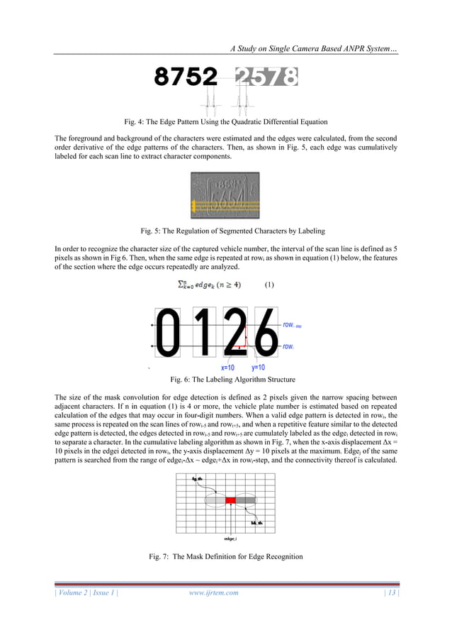 A Study on Single Camera Based ANPR System for Improvement of Vehicle ...