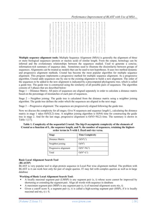 Performance Improvement of BLAST with Use of MSA Techniques to Search Ancestor Relationship ...