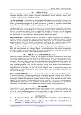 Robots in The Chemical Industry | PDF